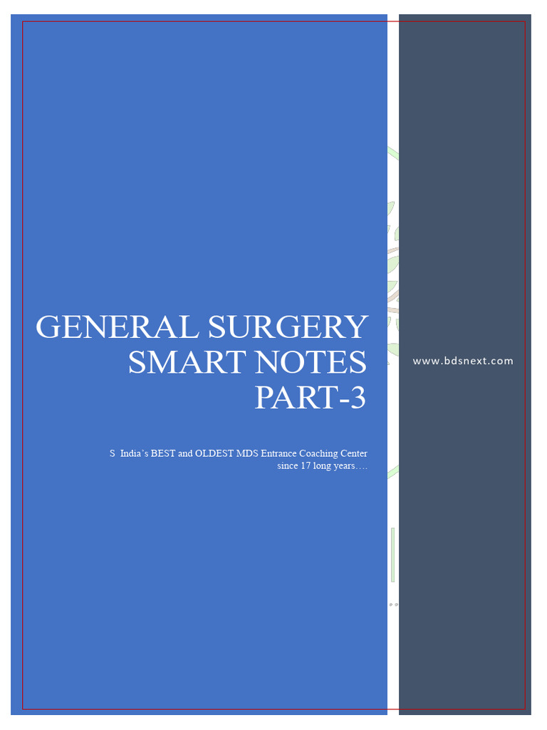General Surgery Smart Notes: Part 3 | PDF | Neck | Medical Specialties