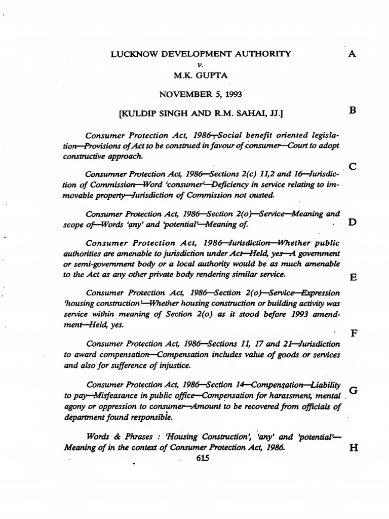 Lucknow Development Authority M.K. Gupta November 1993 (Kuldip Singh ...