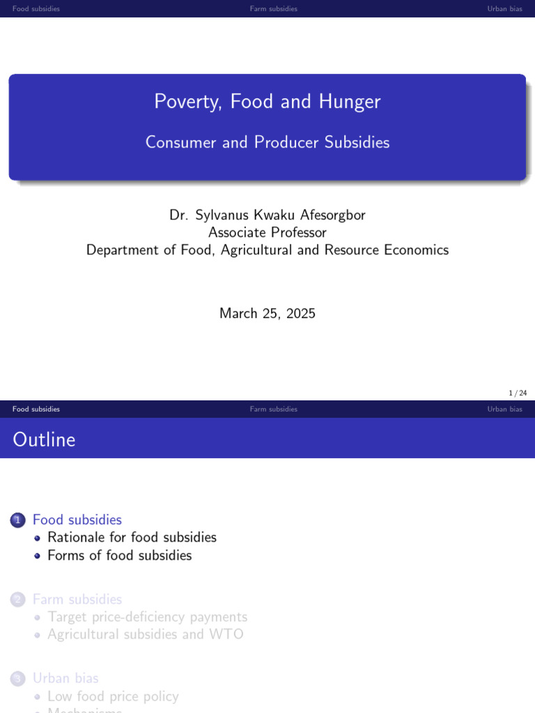 Understanding Food Subsidies and Their Impact | PDF | Subsidy ...