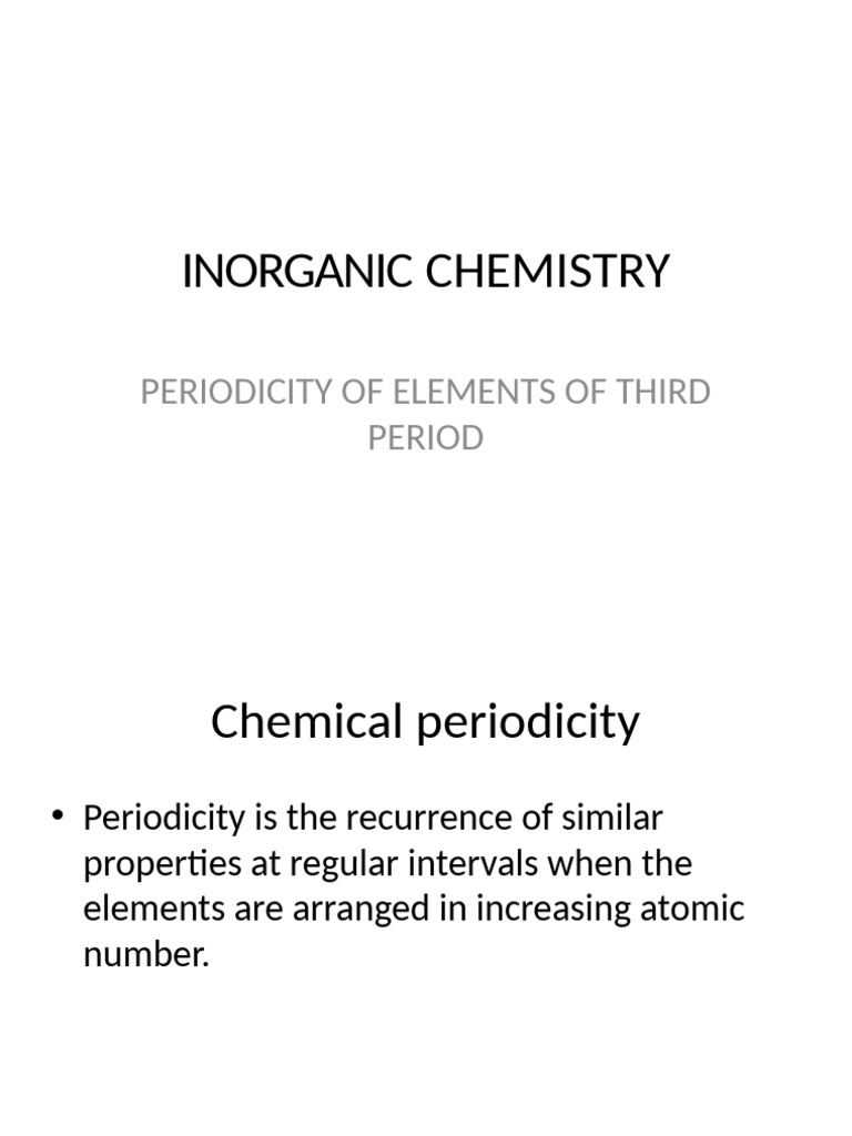 Periodicity of Elements | PDF | Chlorine | Transition Metals