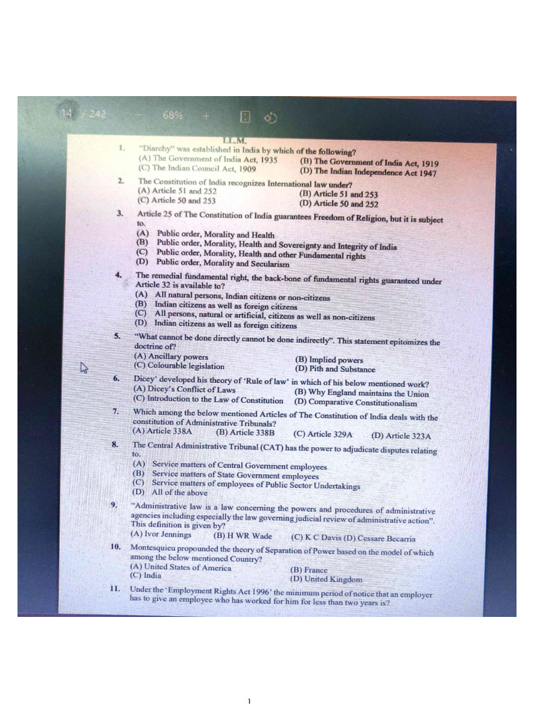LLM Paper 2024 PU Cet PG | PDF