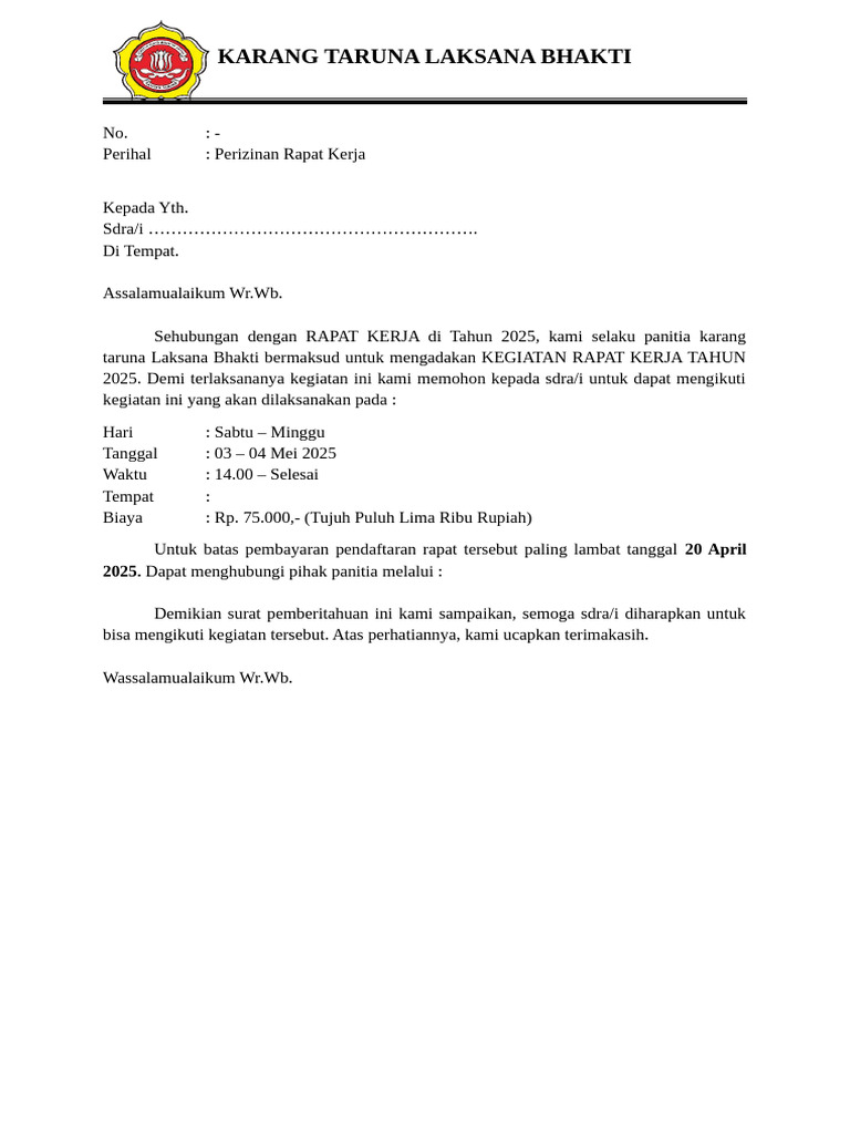 Undangan Raker | PDF