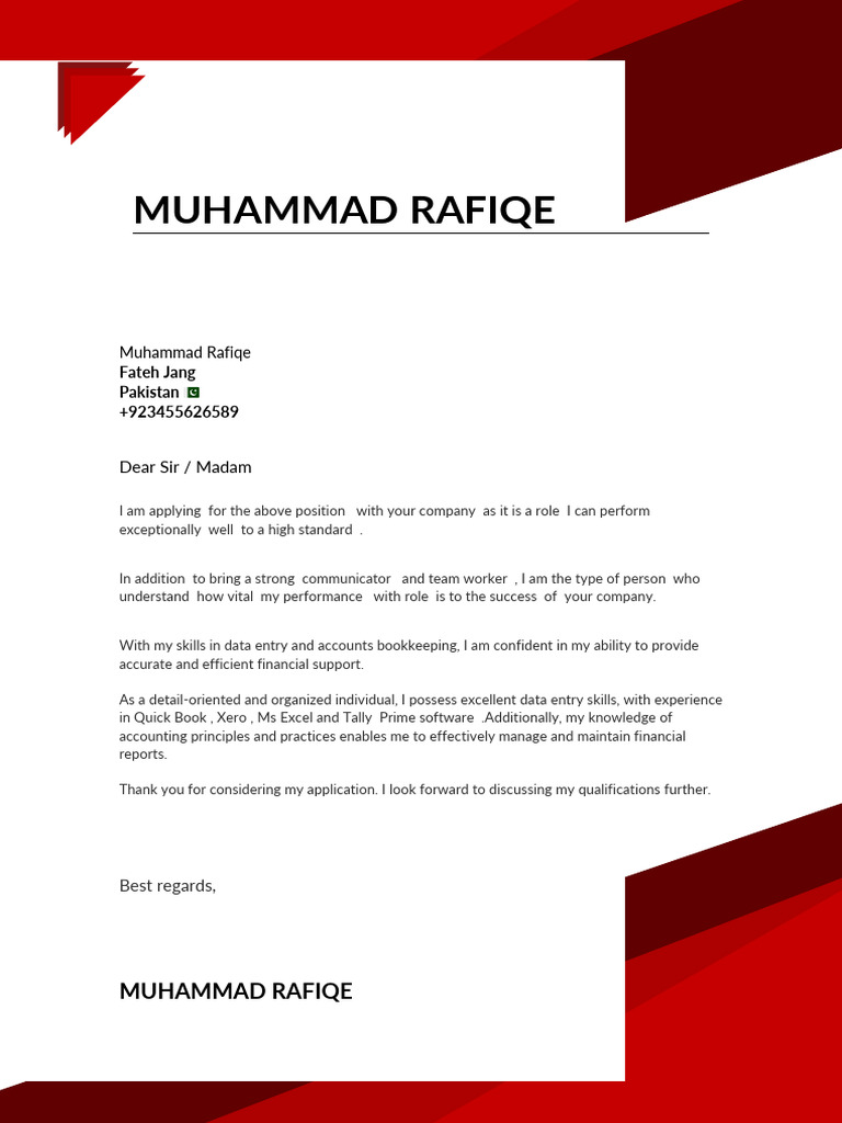 Red Modern Shapes Cover Letter | PDF
