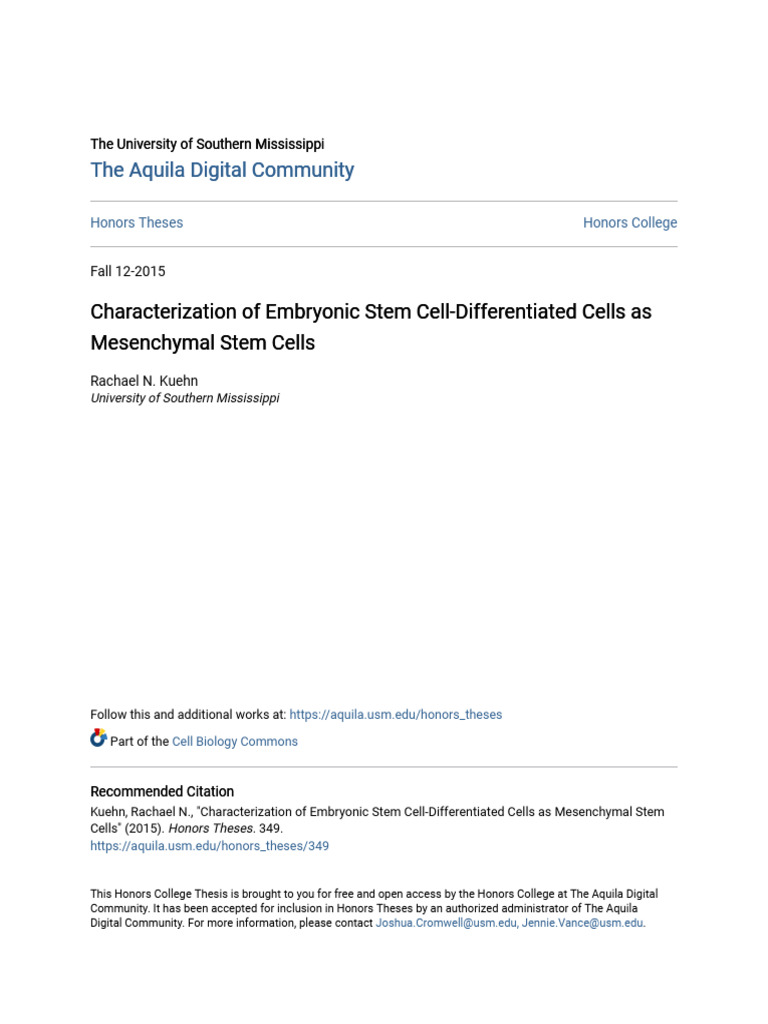 ESC-Differentiated Cells as MSCs Analysis | PDF | Embryonic Stem Cell ...