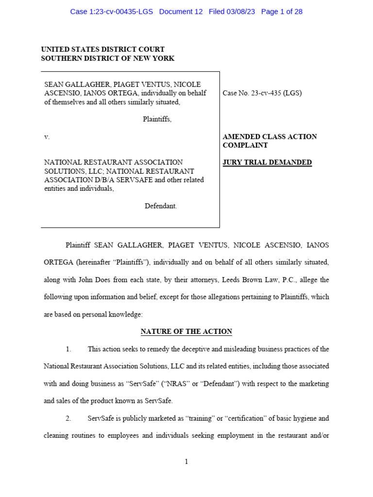 Gov Uscourts Nysd 592571 12 0 | PDF | Class Action | Legal Remedy