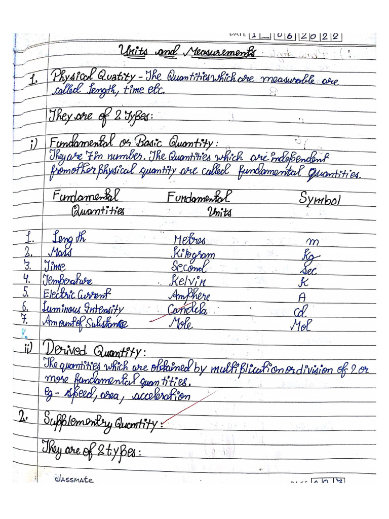 Units Dimensions and Measurements | PDF