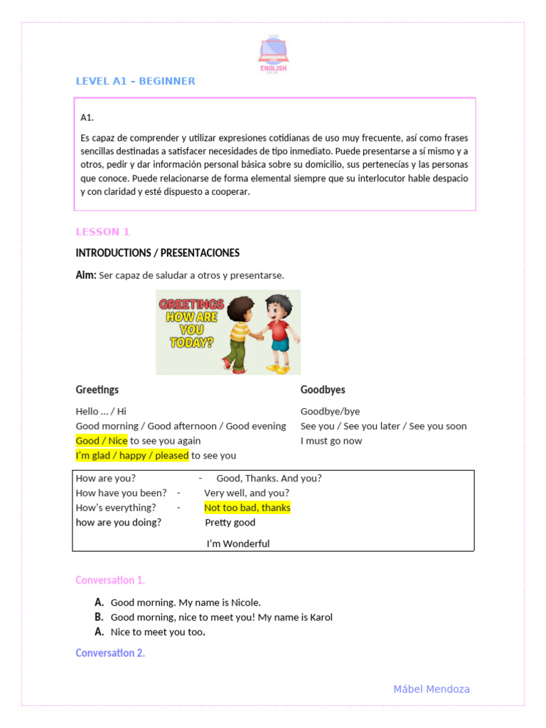 Greetings and Introductions in English | PDF