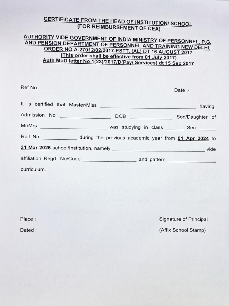 CEA Blank Format | PDF