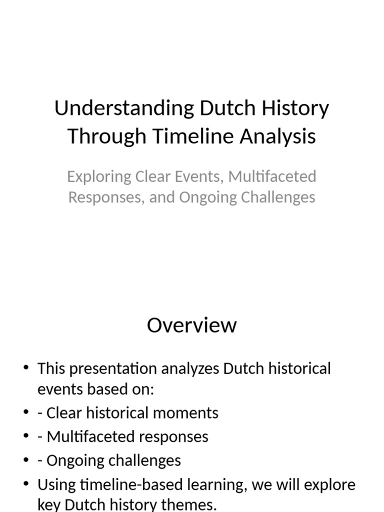 Dutch History Timeline | PDF | Netherlands | Multiculturalism