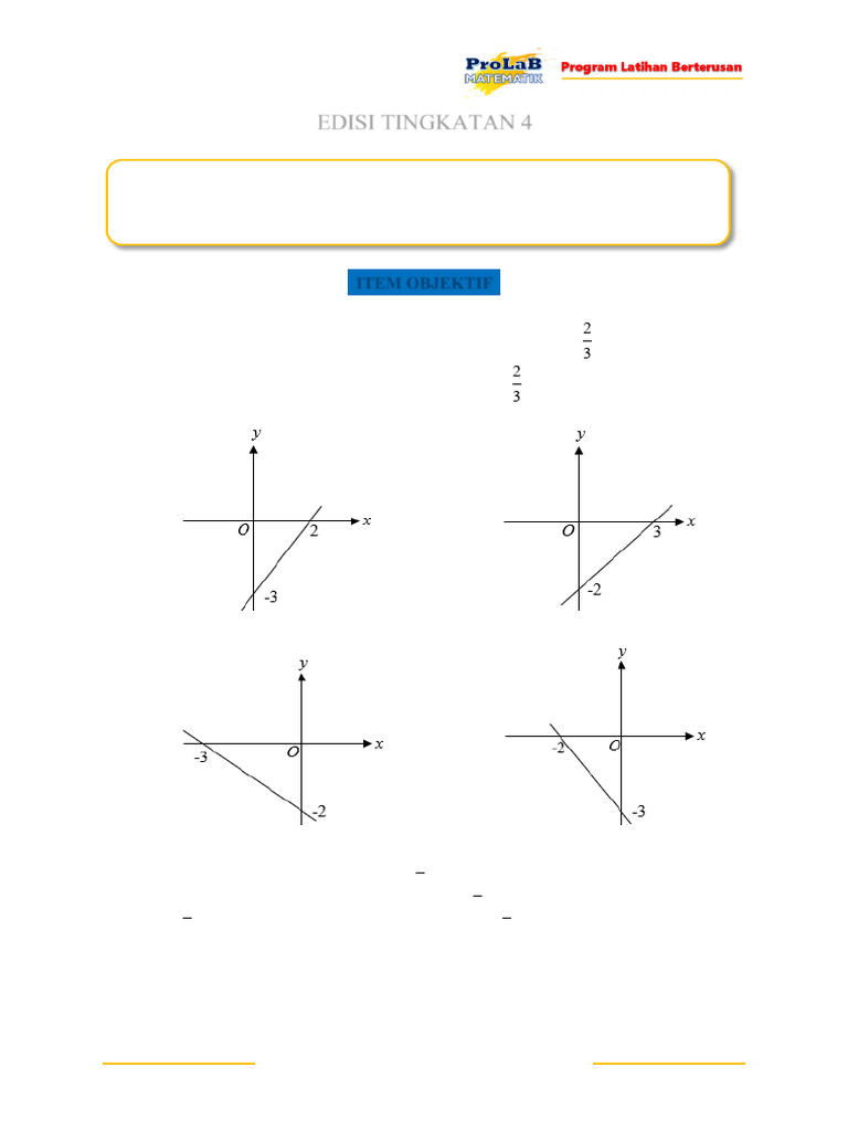 Soalan Objektif Matematik Tingkatan 4 | PDF
