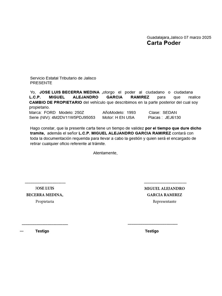 Carta Poder | PDF