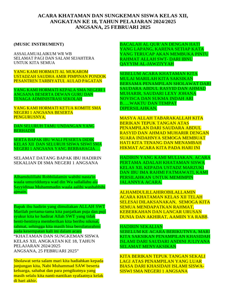 MC Khataman 2025 | PDF