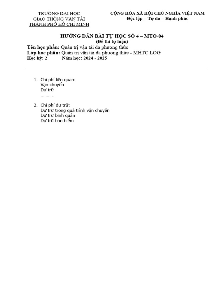 BT4 - Hướng Dẫn Bài Tự Học Số 4 (2024-2025) | PDF