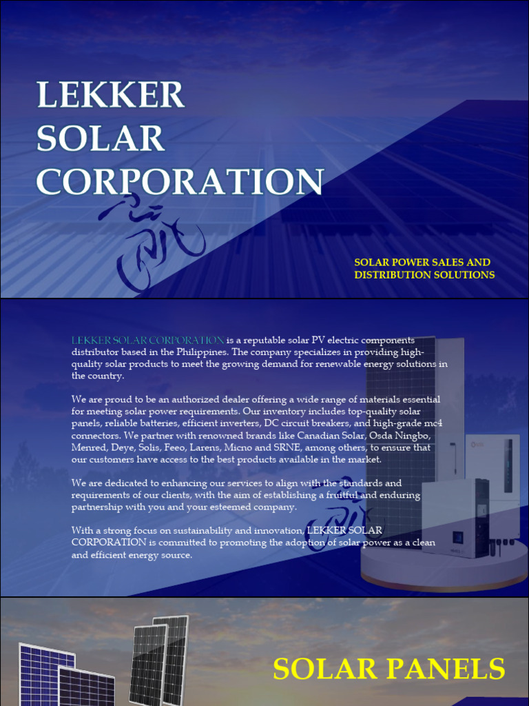 Lekker Solar Corporation Product Catalog | PDF | Solar Power ...