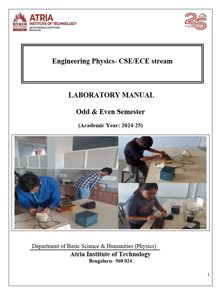 LAB MANUAL EDITING CSE and ECE final copy for students | PDF | Inductance | Diffraction