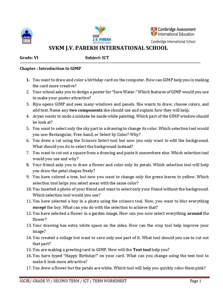 Grade 6 - ICT - Term Worksheet | PDF | Html | Area