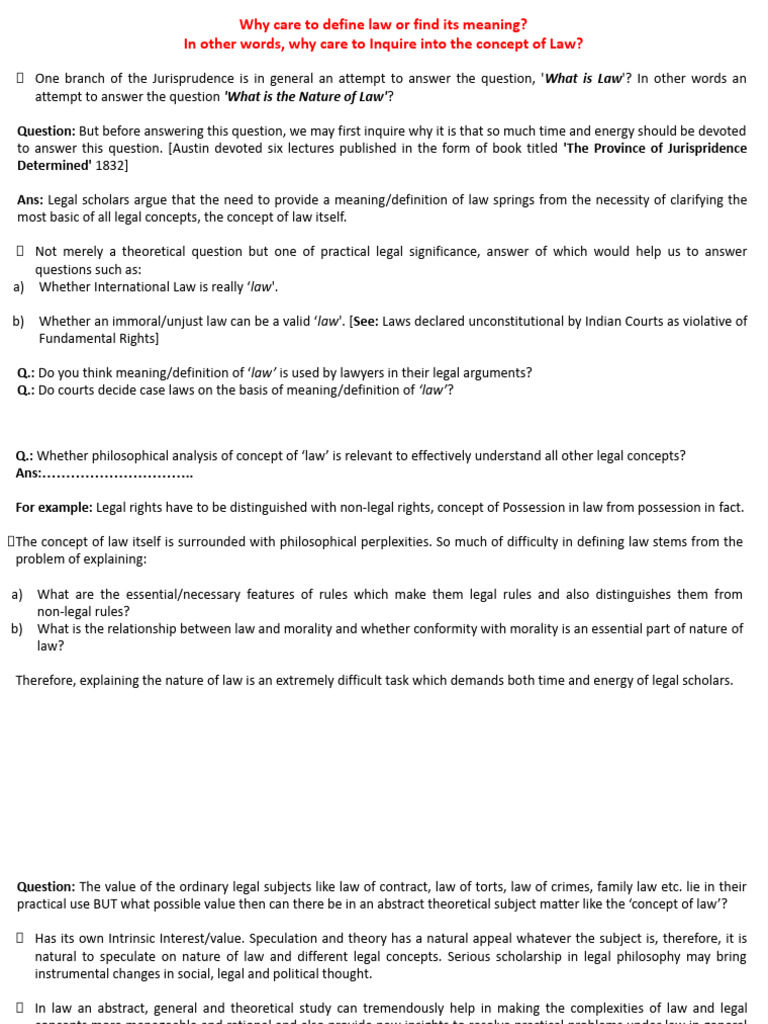 Why Care To Define Law or Find Its Meaning | PDF | Jurisprudence | Theory