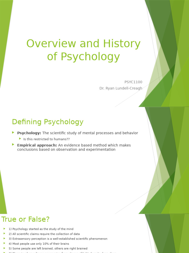 History and Overview of Psychology | PDF | Psychology | Mind