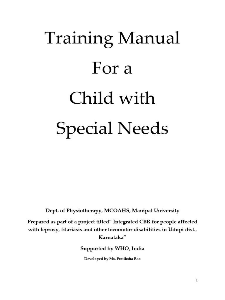 Training Manual For Chidlren With Special Needs | PDF | Attention Deficit Hyperactivity Disorder ...