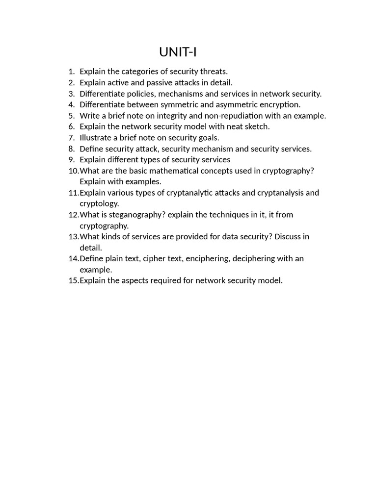 Cryptography and Networks Question Bank | PDF | Cryptography | Encryption