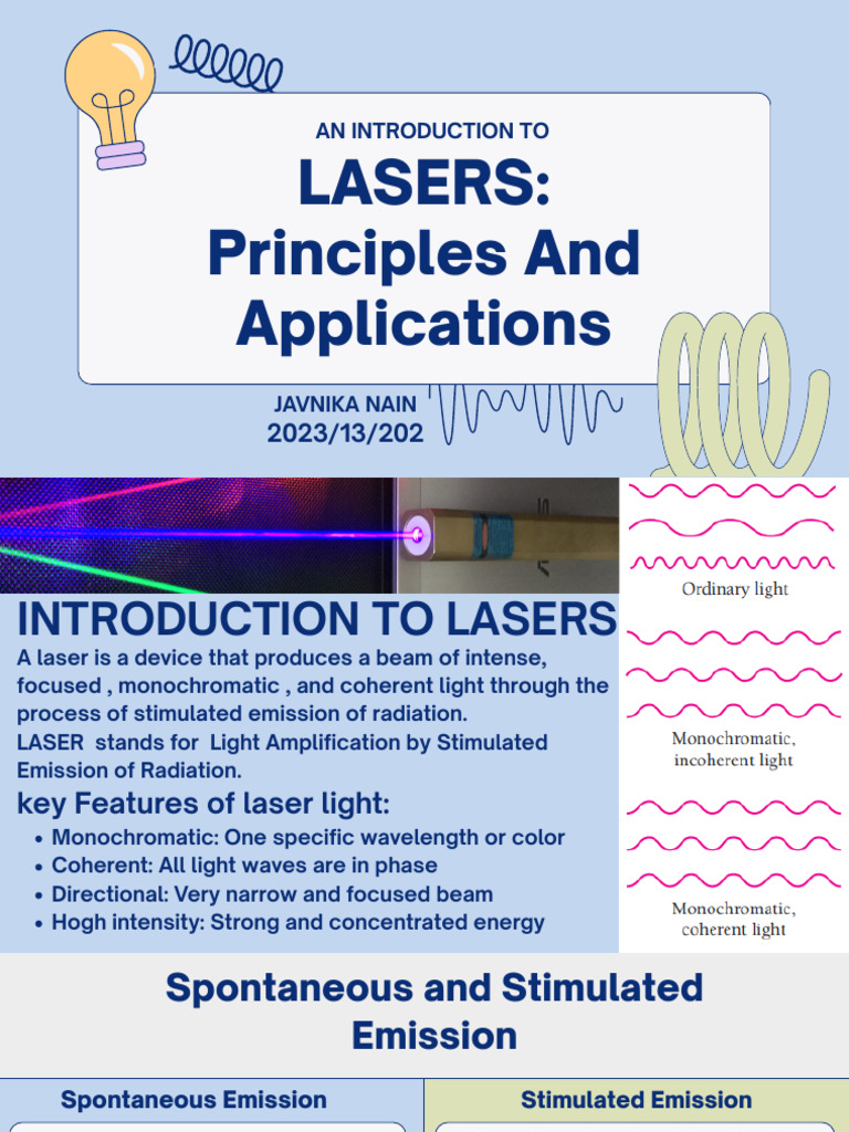 LASERS Principles And Applications | PDF | Laser | Photon