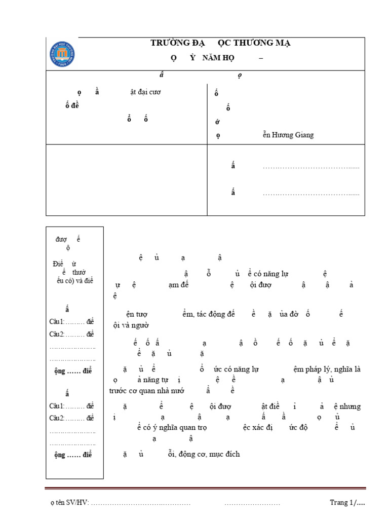 STT - Họ Và Tên - MSSV | PDF