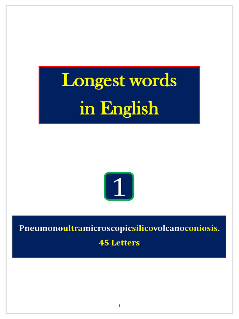 Longest Words in English Language | PDF