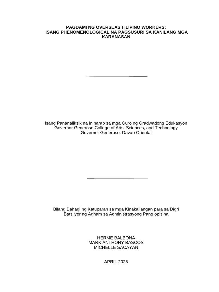 OFW FIRST TITLE | PDF