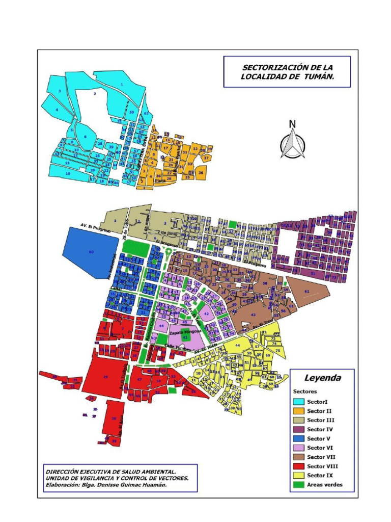 Mapa Sectorizado Del Distrito de Tuman - Sectores y Subsectores | PDF