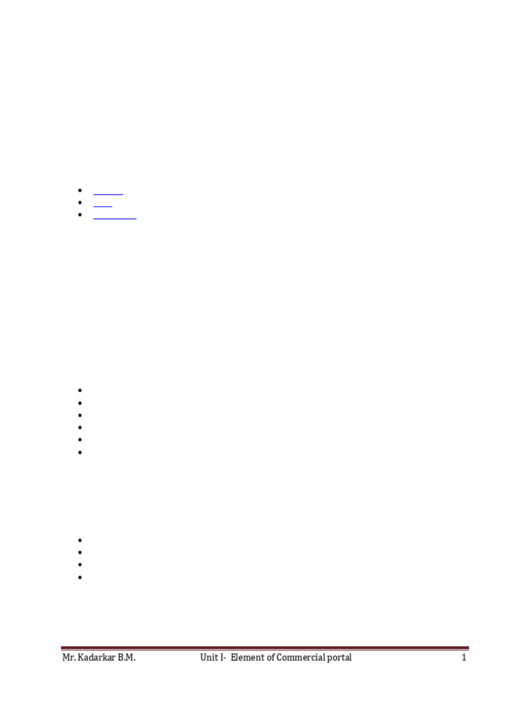 Element of Commercial Portal Unit III | PDF | J Query | Computing