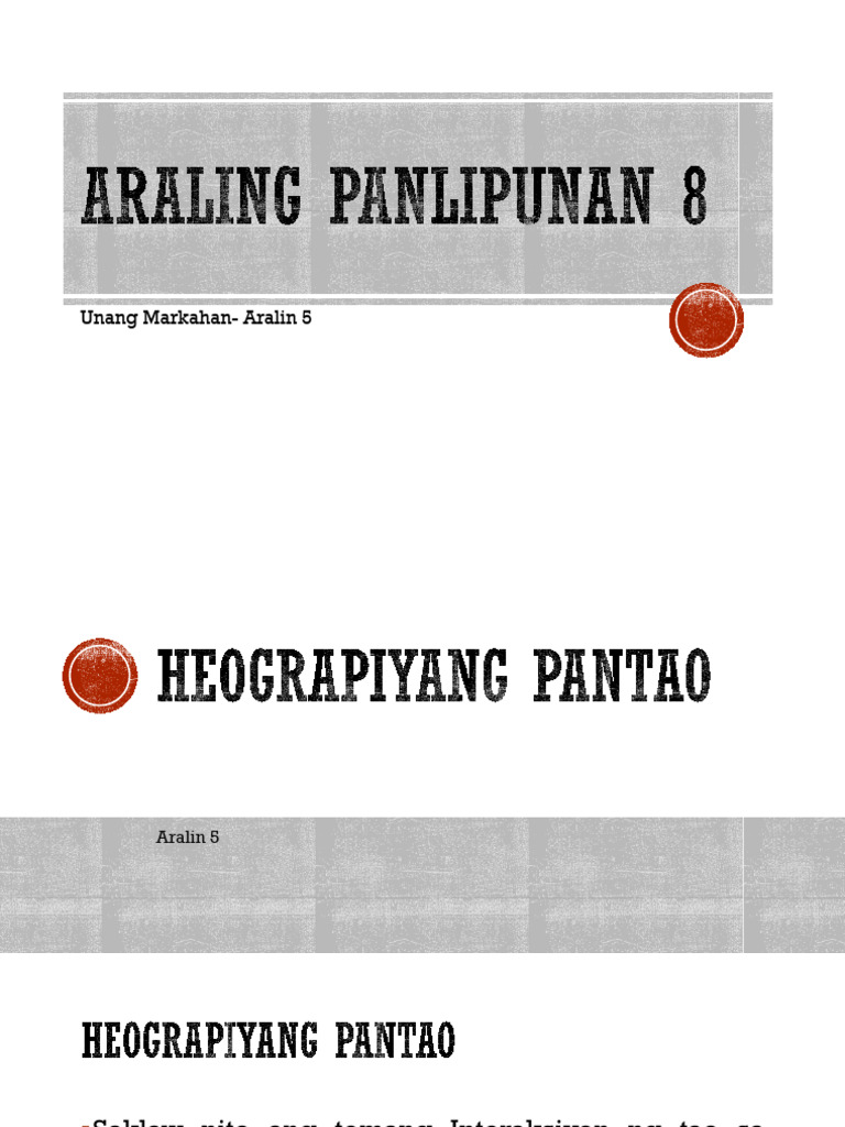 LC- AP8 Q1 Lesson 5- Heograpiyang Pantao | PDF