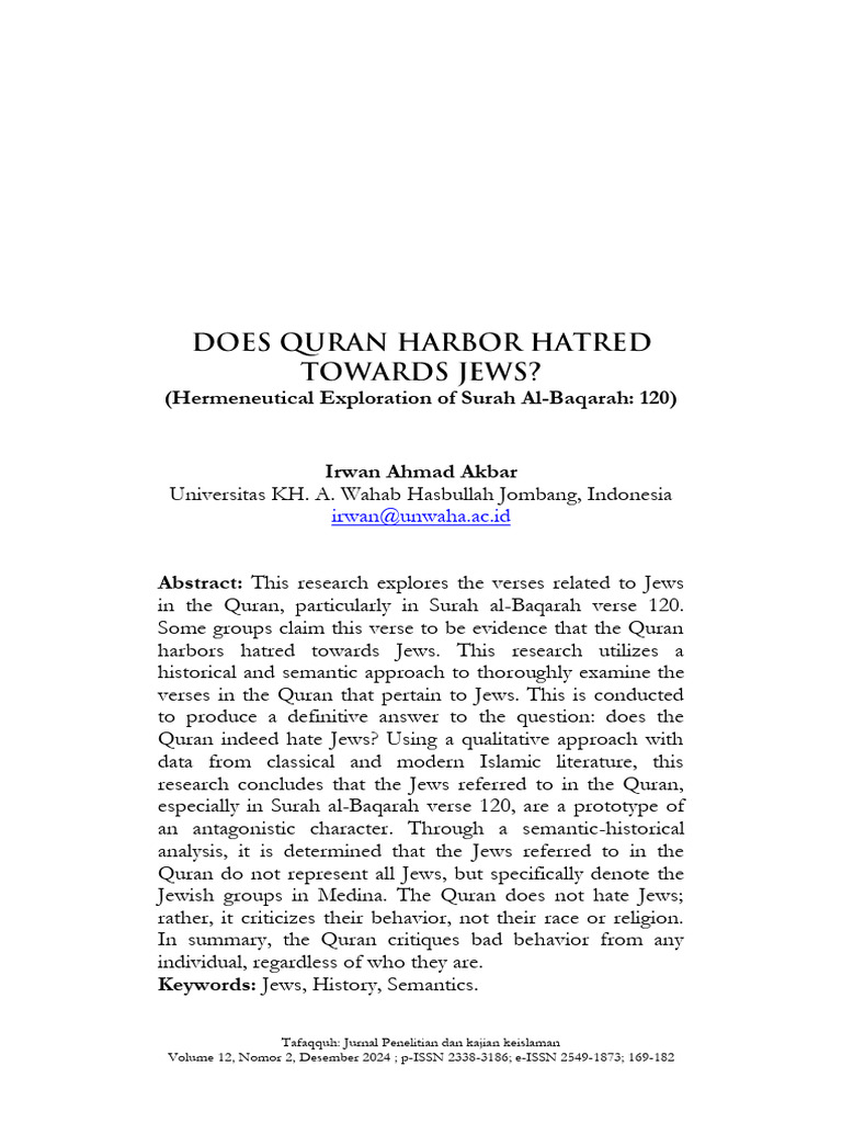 Quran's Perspective on Jews in Surah 2:120 | PDF | Muhammad | Medina