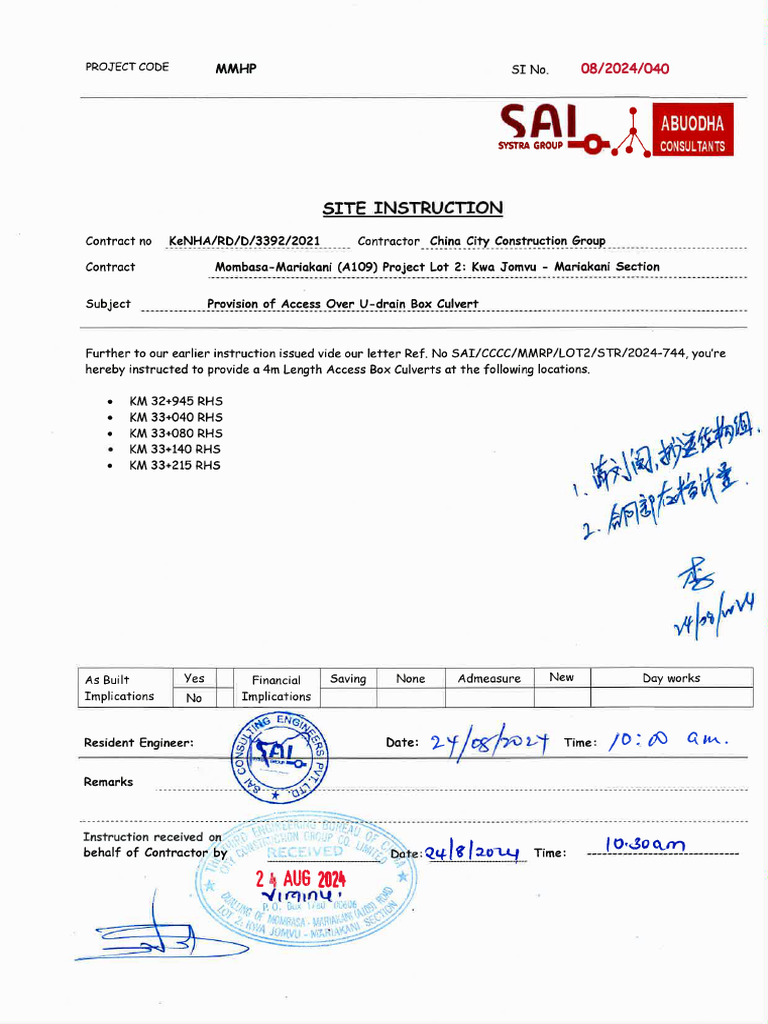 SI2024 Lot2-040 Provision of Access Overt U-Drain Box Culvert 24.8.2024 ...