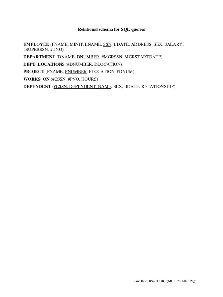 SQL Queries | PDF | Relational Model | Data Management Software