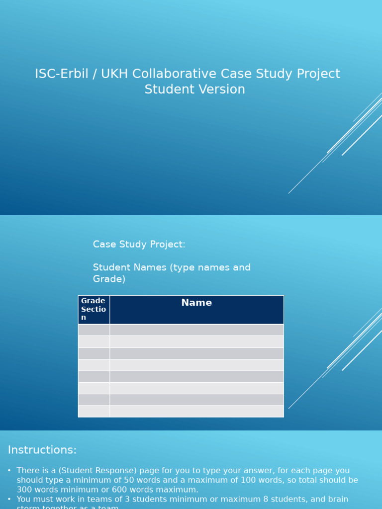 ISC-Erbil UKH Case Study Project Guide | PDF | Pricing | Prices