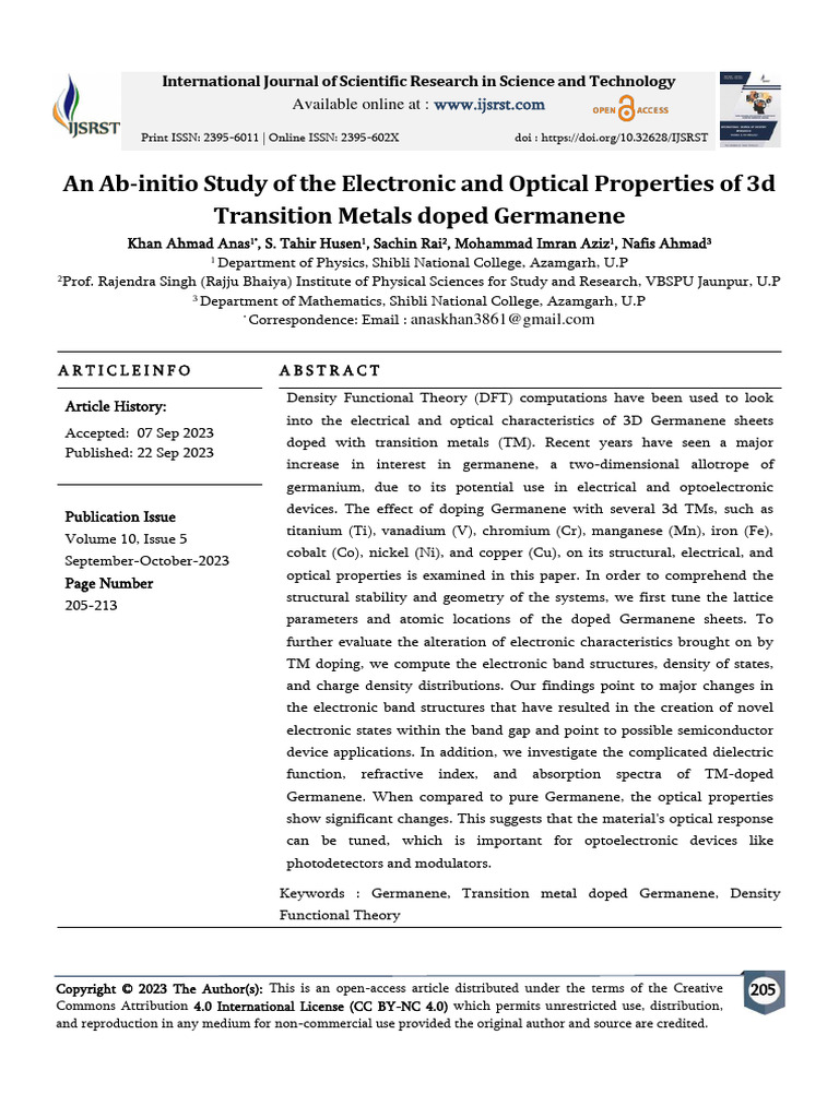 An Ab Initio Study of The Electronic and | PDF | Permittivity ...