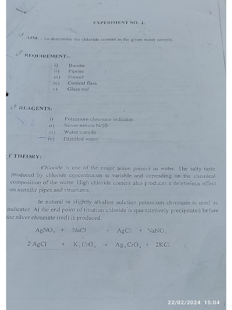Chemistry Experiment 1 | PDF