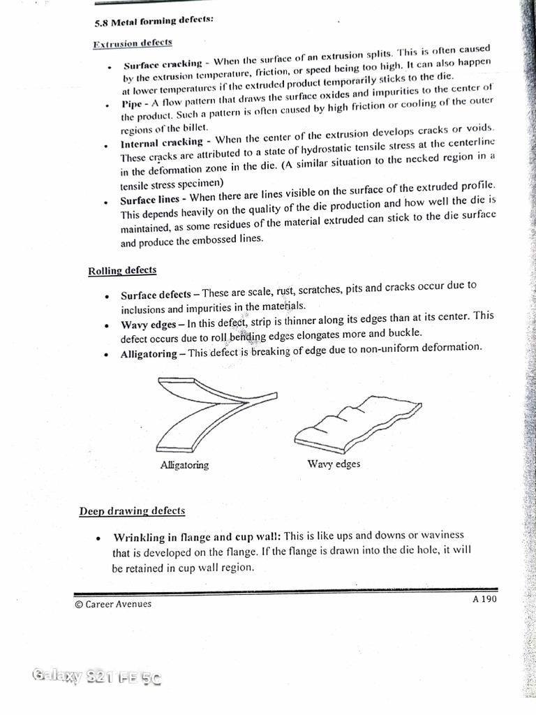forming defects | PDF | Extrusion | Metals