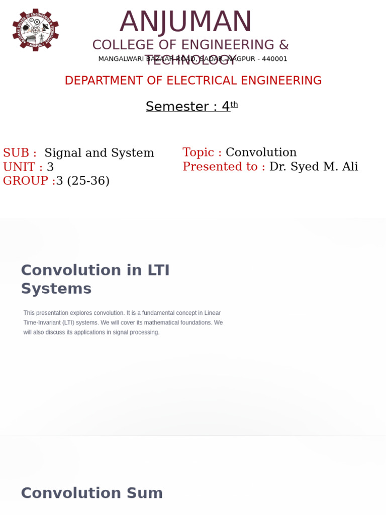 Convolution in LTI Systems[1] | PDF | Convolution | Signal Processing