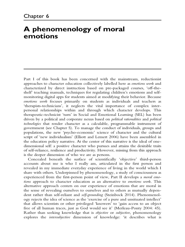 Moral Emotions in Character Education | PDF | Shame | Experience