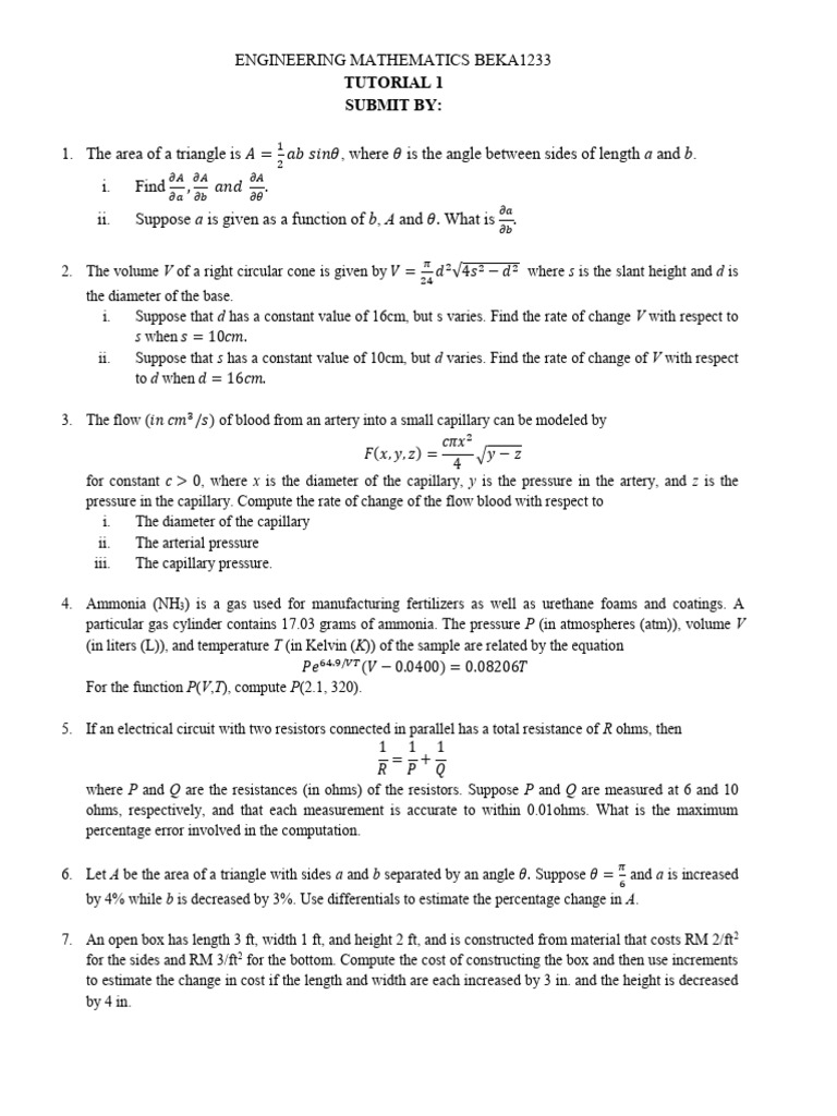 Exercise CH 1 Functions | PDF | Resistor | Area