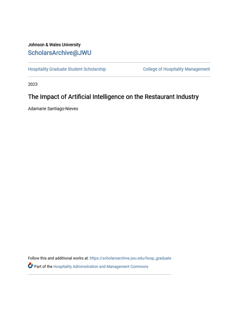 The Impact of Artificial Intelligence On The Restaurant Industry | PDF ...