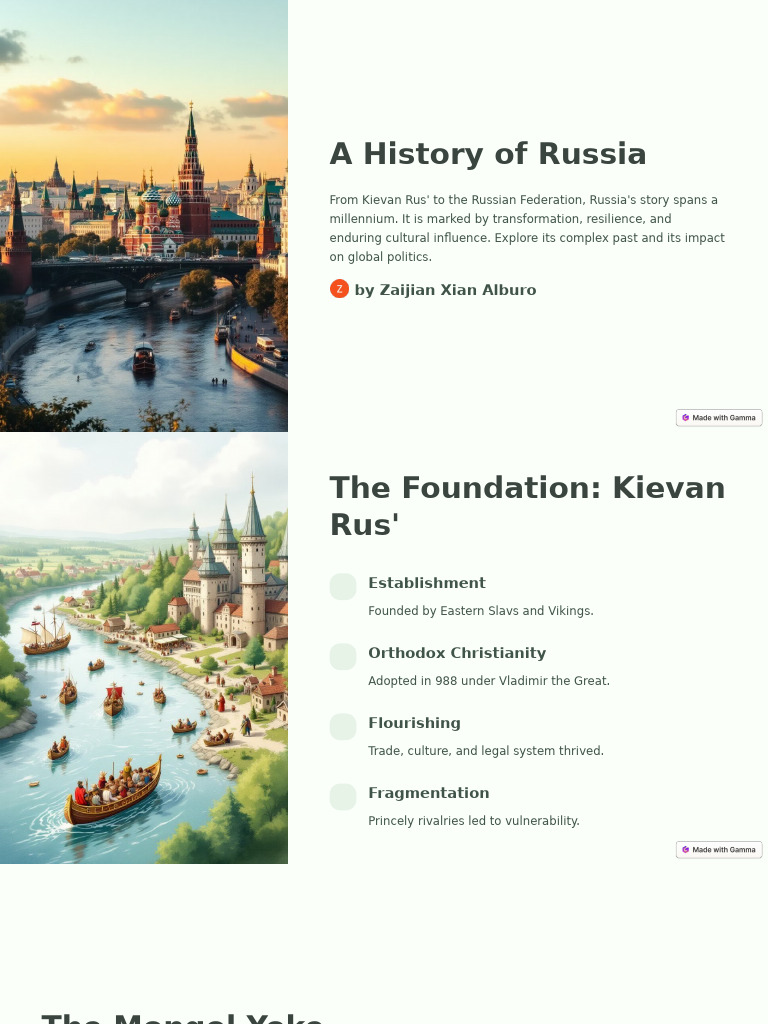 History of Russia: From Kievan Rus' to USSR | PDF