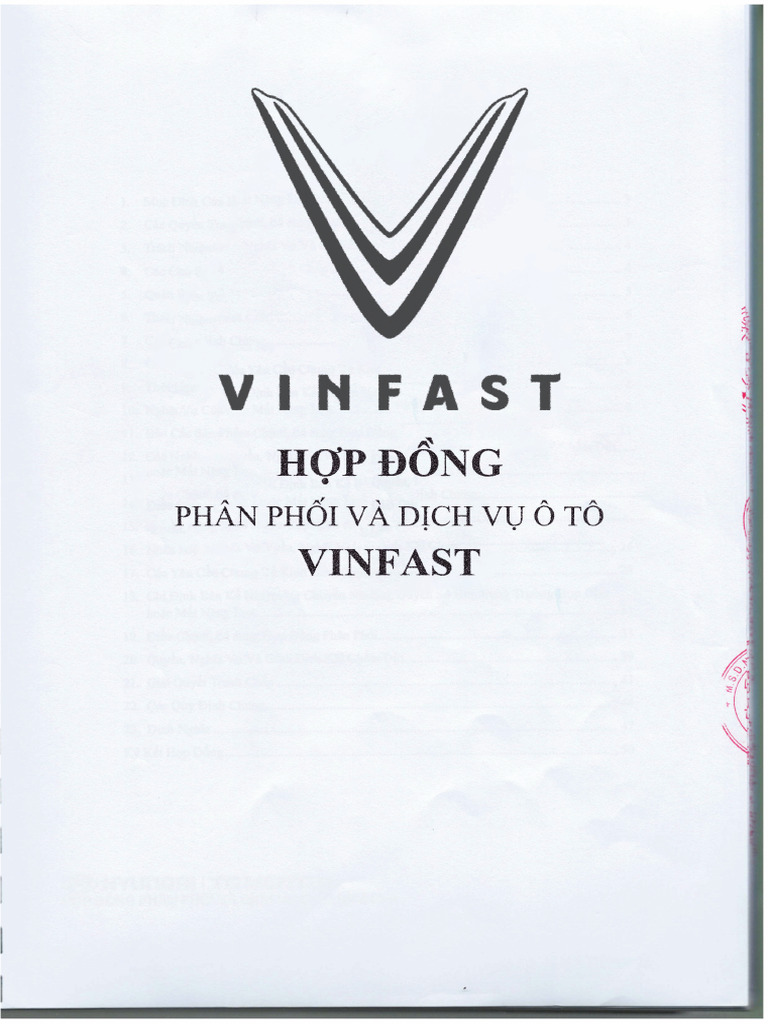 HĐ Phân Phối Vinfast | PDF