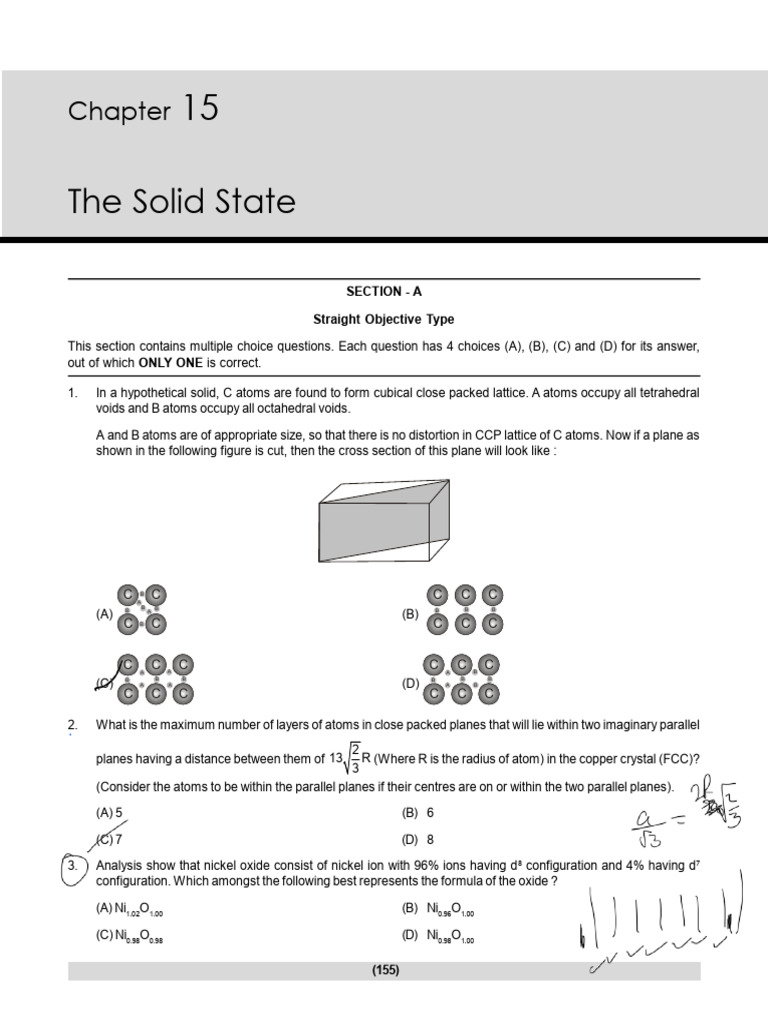 Chapter (The Solid State) | PDF | Crystallography | Chemical Substances