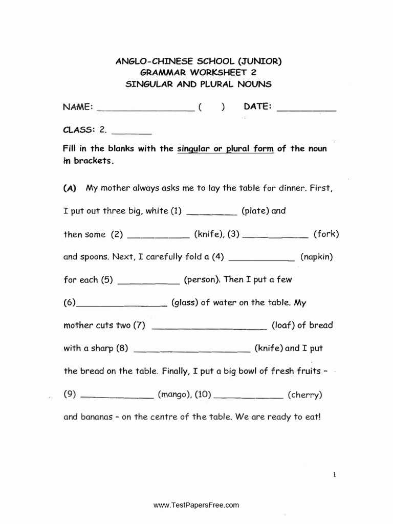 P2 English 2019 CA1 ACS JUnior | PDF