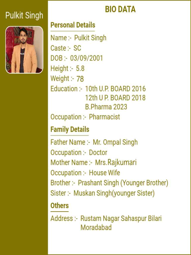 Biodata 2 | PDF