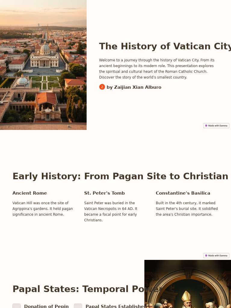 History and Significance of Vatican City | PDF | Vatican City | Pope