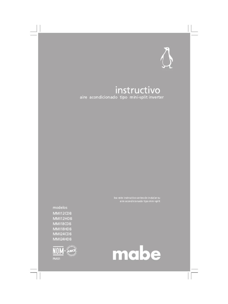 Manual de Usuario Mabe MMI12CAMCAM9 (Español - 52 Páginas) | PDF