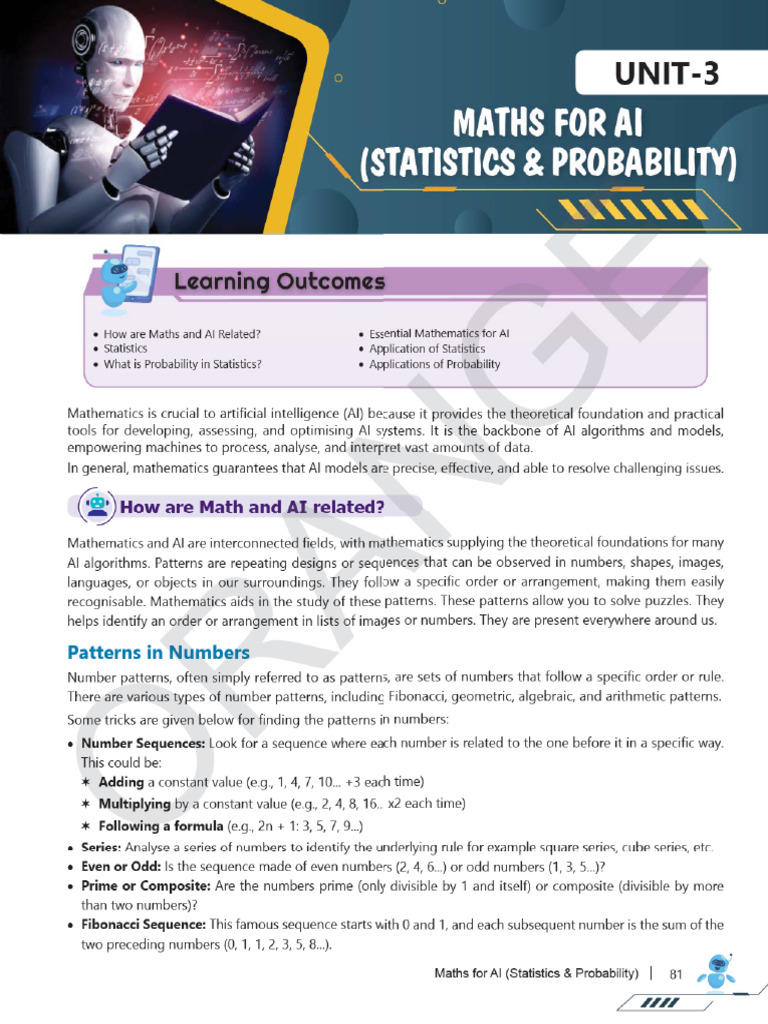 Unit 3 Maths For Ai | PDF